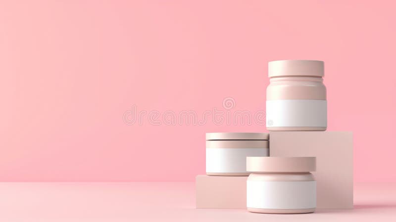 Detailed Packaging Mockup on a Pink Background Stock Image - Image of ...