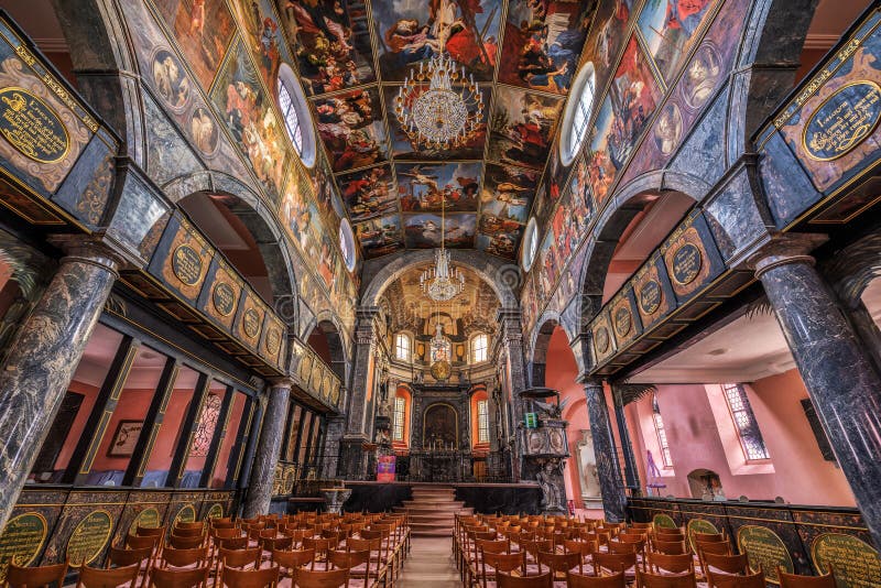 Detailed Painted Cathedral Interior in Idstein, Germany, with Intricate ...