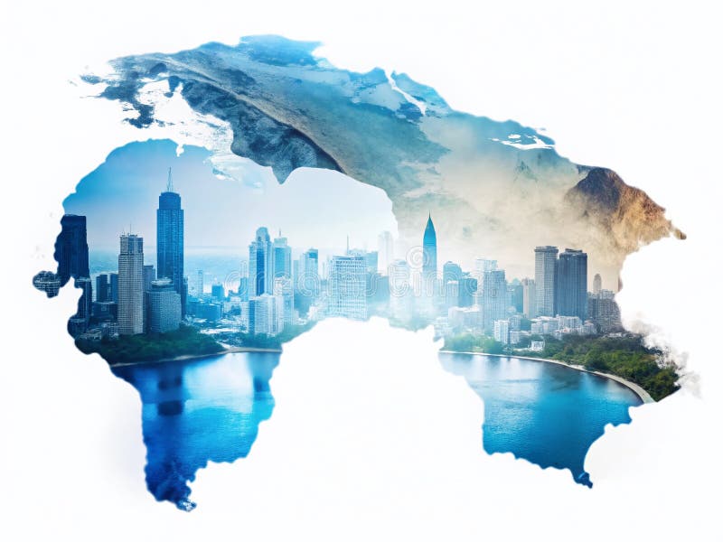 Detailed Panama Map with Blue Overlay Perfect for Presentations ...