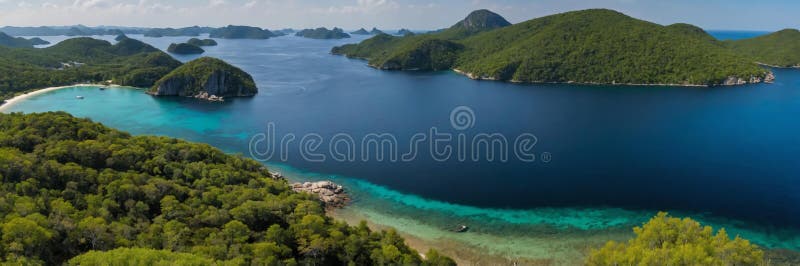 Detailed Panoramic View of an Archipelago Ai Generated Stock ...