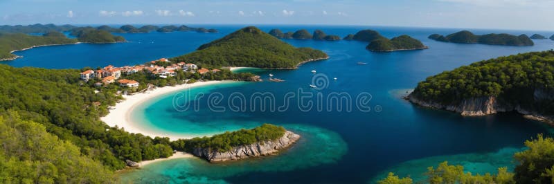 Detailed Panoramic View of an Archipelago Ai Generated Stock ...