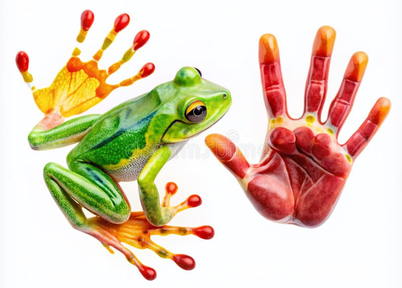 Detailed Panoramic View of a Frogs Hand and Footprints a Unique Natural ...