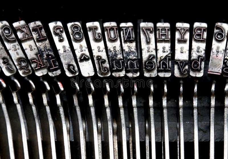 Detailed Particular Letters of an Old Typewriter Ink Stained Stock ...
