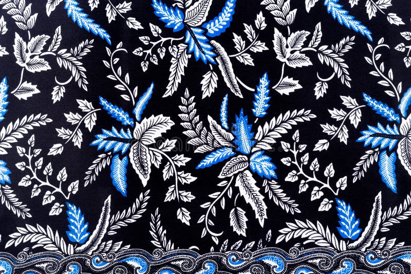 Detailed Flower Pattern of Indonesian Batik Cloth Textile Stock Image ...
