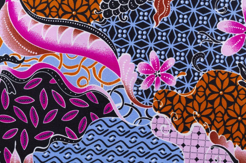 Detailed Flower Pattern of Indonesian Batik Cloth Textile Stock Image ...