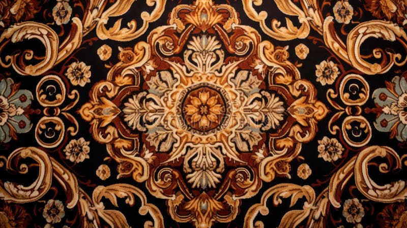 Detailed Pattern on a Carpet or Runner Stock Image - Image of natural ...