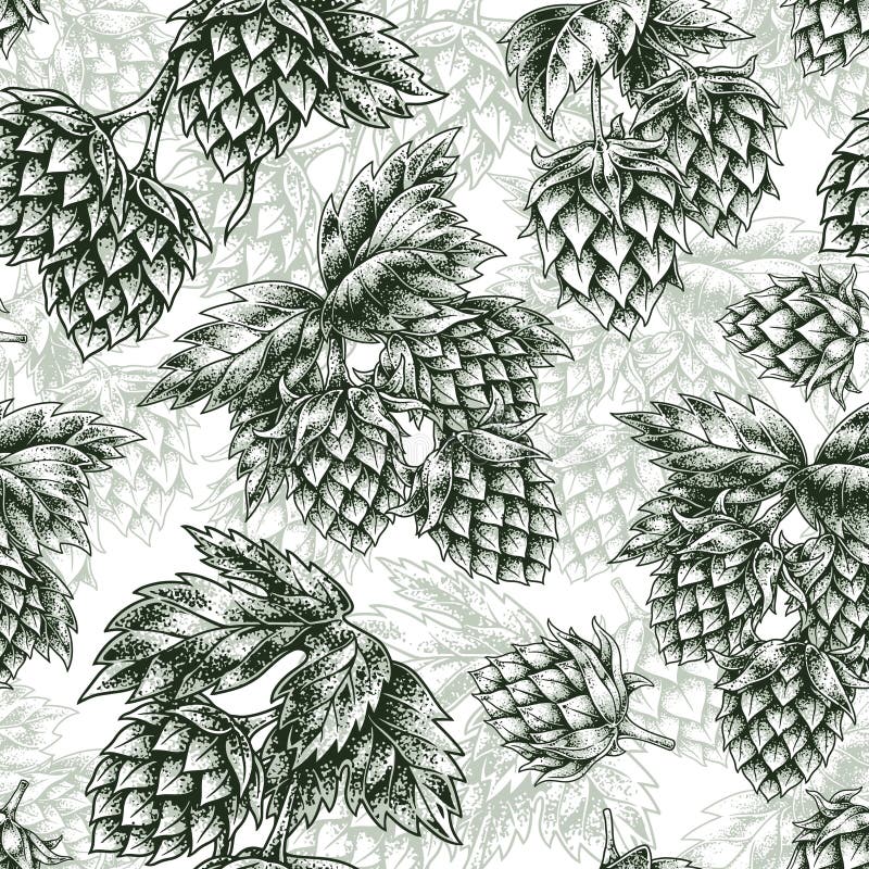 Hop Patterns Highlight Beer Ingredients Stock Illustration ...