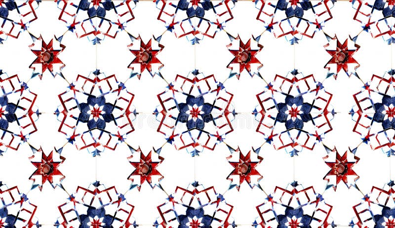 Islamic Geometric Tile Pattern Red Blue White Stock Illustration ...