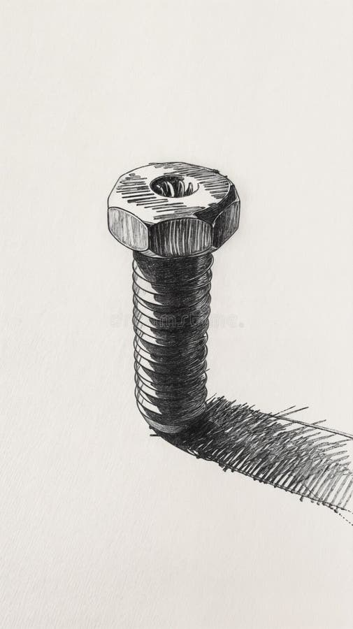 Detailed Pencil Sketch of a Button-shaped Thread on a Spool, AI ...