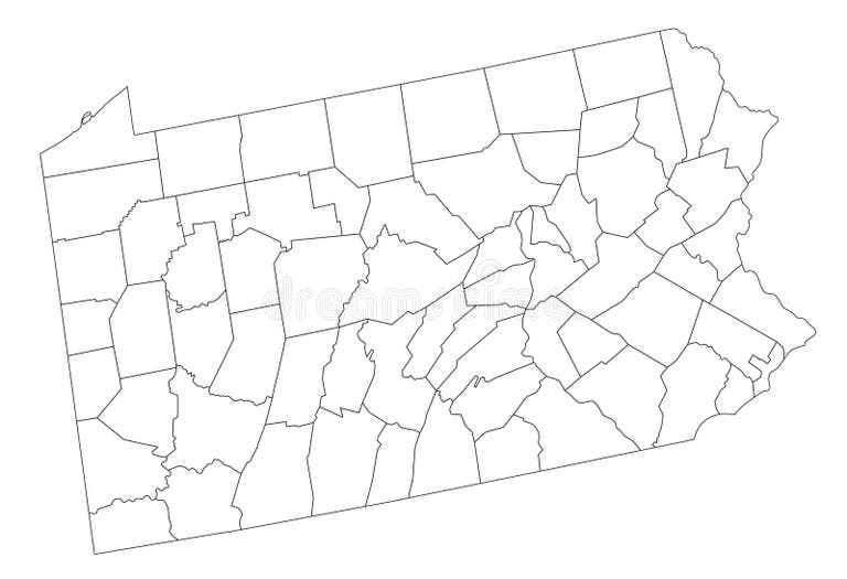 Detailed Pennsylvania Blind Map. Stock Vector - Illustration of ...