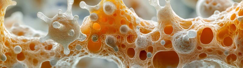 A Detailed Perspective of Lively, Interlinked Cells Displaying Complex ...