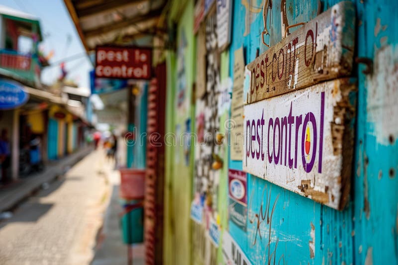 Detailed Pest Control Sign - Clear Visual Guide Stock Image - Image of ...