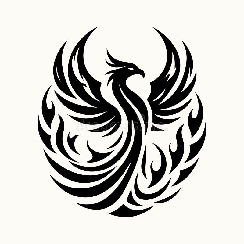Detailed Phoenix Silhouette Vector Image Stock Vector - Illustration of ...