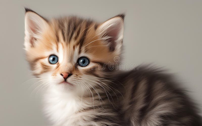 Detailed Photo of a Cute Kitten, Close-up Stock Illustration ...
