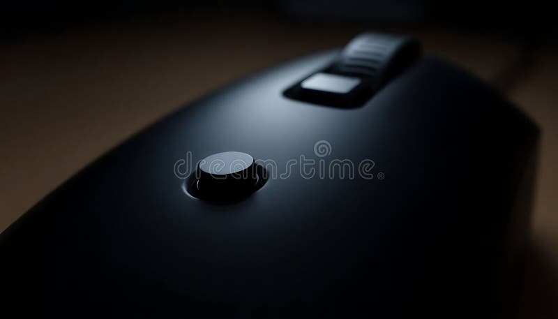 Close Up of a Black Computer Mouse Stock Illustration - Illustration of ...
