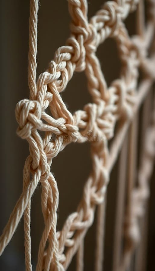 Close Up of a Piece of Rope Stock Illustration - Illustration of knot ...