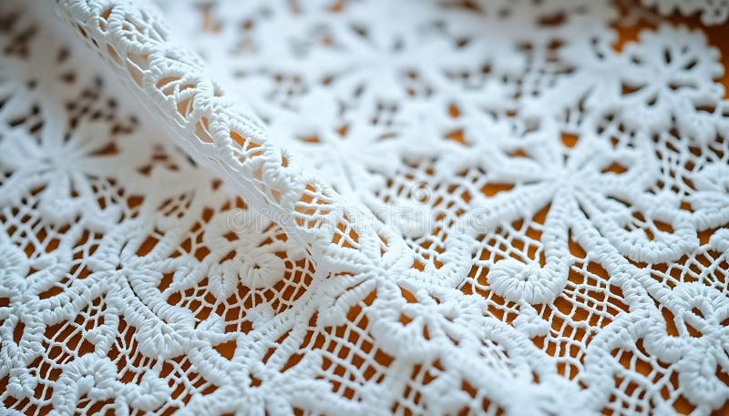Close Up of a White Doily on a Table Stock Illustration - Illustration ...