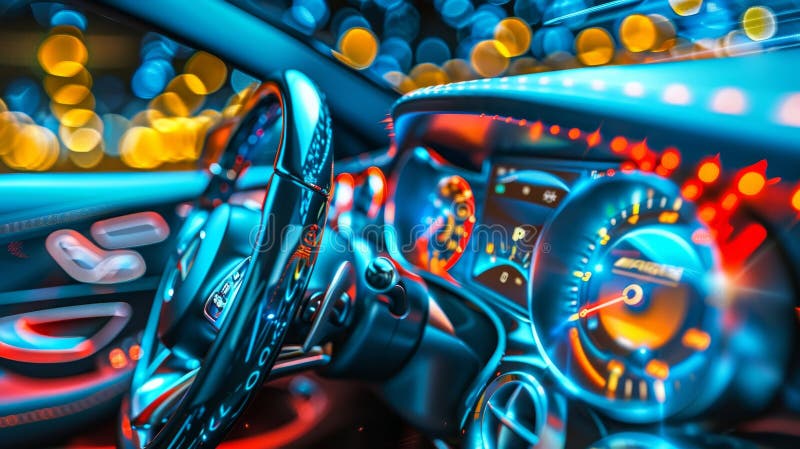 Detailed Photorealistic Image of a Car Dashboard with Buttons, Dials ...