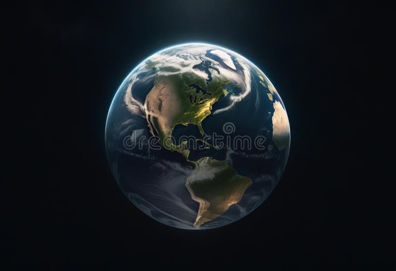 A Detailed, Photorealistic Rendering of Planet Earth Stock Illustration ...