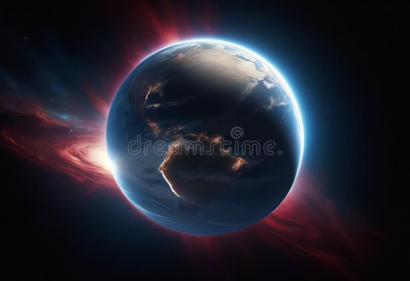 A Detailed, Photorealistic Rendering of Planet Earth Stock Illustration ...