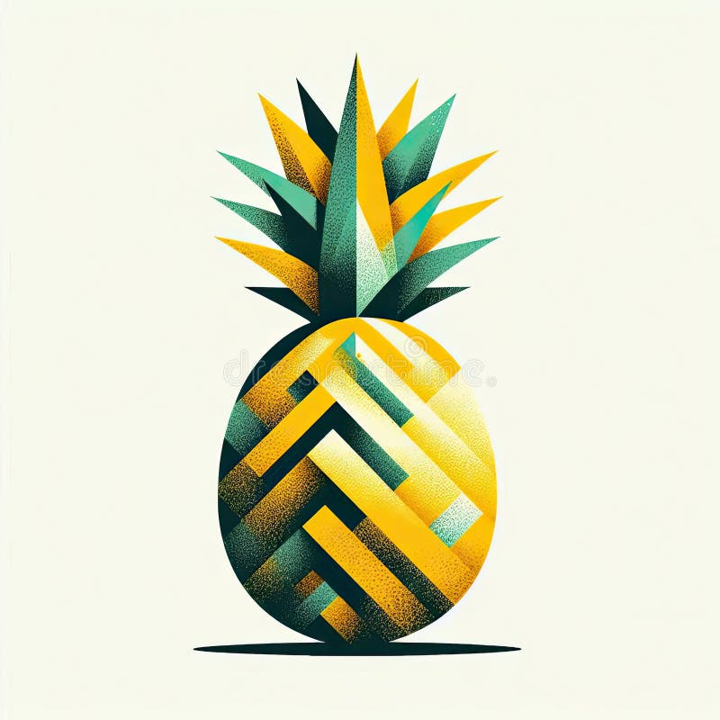 Detailed Pineapple Digital Art Stock Illustration - Illustration of minimalistic, smooth: 368039633