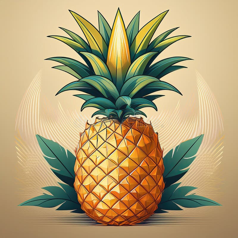 Detailed Pineapple Texture Close-up Stock Illustration - Illustration ...