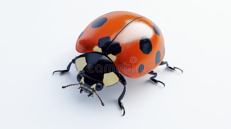 Detailed Pixel Art Ladybug on White Background Stock Illustration ...