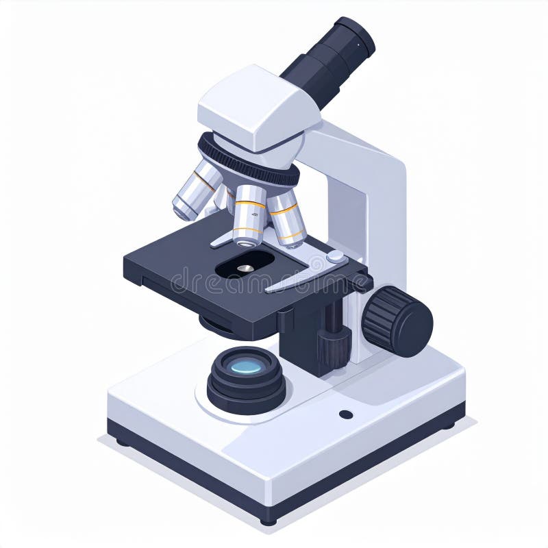 Detailed Pixel Art of a White Microscope for Scientific Research and ...
