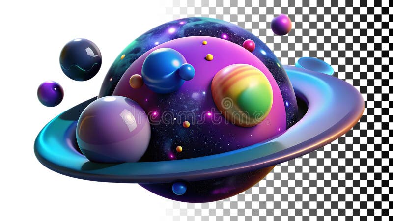 Planet with Rings, Cosmic Body, Space Object, Astronomical Element Png ...
