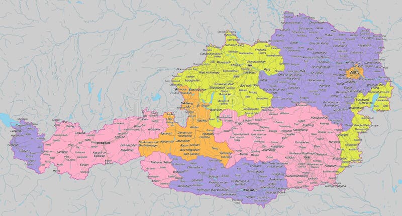 Map of Austria stock vector. Illustration of design - 284874890