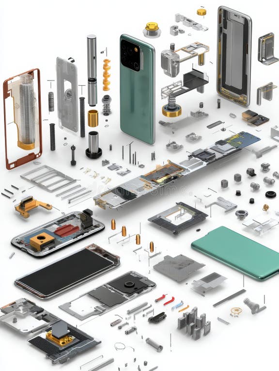 Modular Smartphone Concept Displayed in an Exploded View Showcasing ...