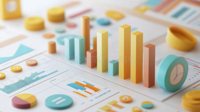 Detailed Product Analysis with Colorful Charts and Graphs Stock ...