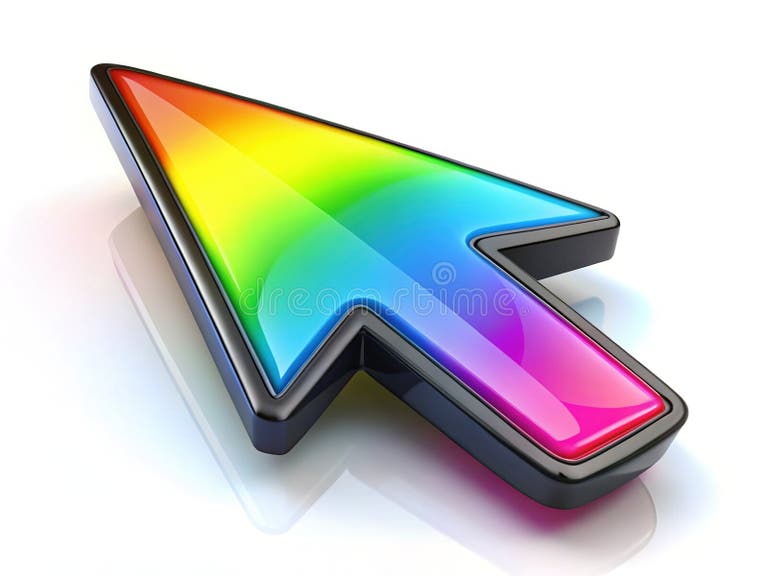 A Detailed Professional Image of a Slanted Black Arrow Cursor Click a ...