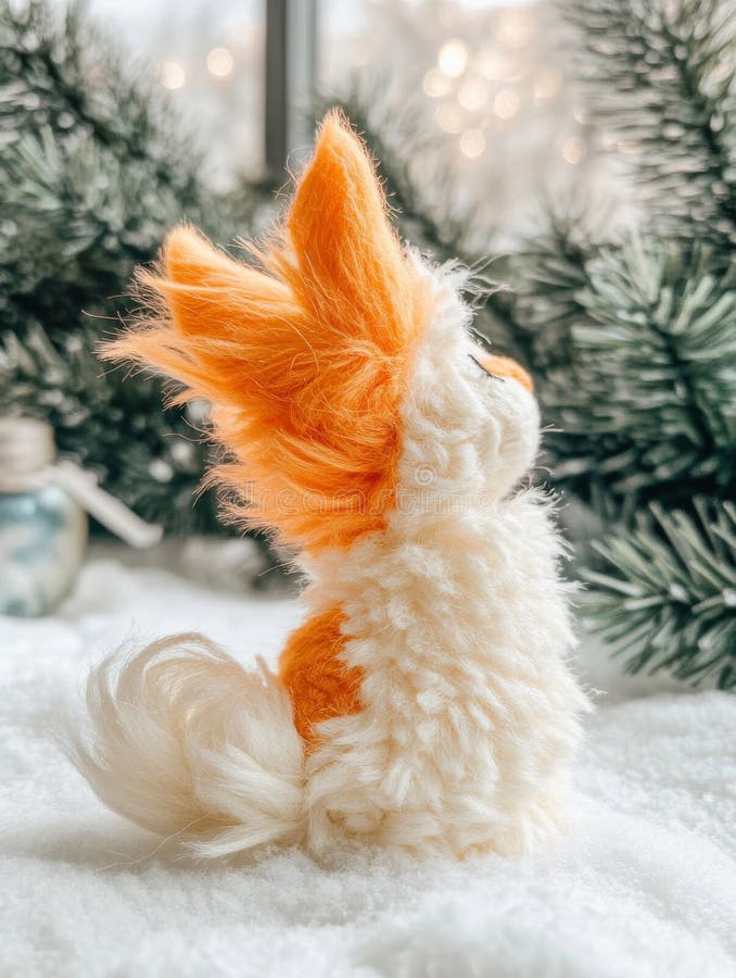 A Detailed Quilted Image of a Snowshoe Hare Set in Winter Stock Image ...