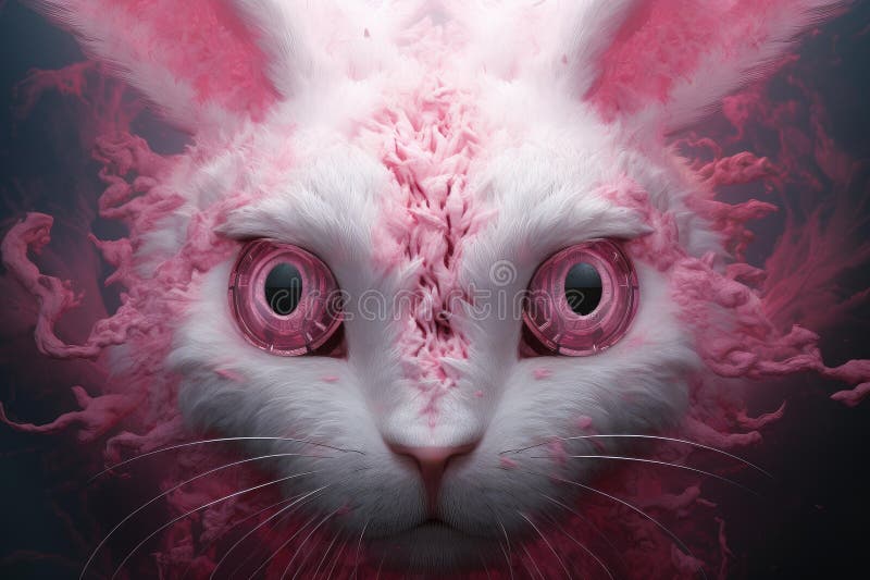 Detailed Rabbit Pink Eye Closeup. Generate Ai Stock Illustration ...