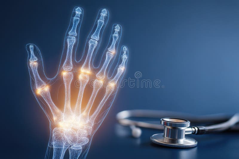 Detailed Radiographic Image of a Human Hand with Anatomical Features ...