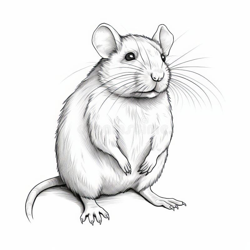 Detailed Rat Vector Illustration in the Style of Arthur Sarnoff Stock ...