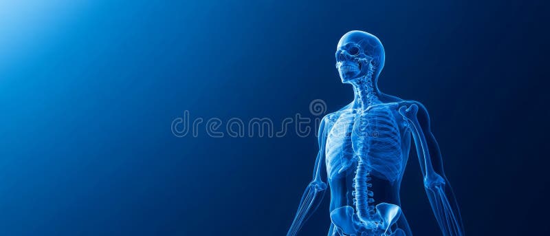 Detailed X-ray Displays the Complete Human Skeletal System Against a ...