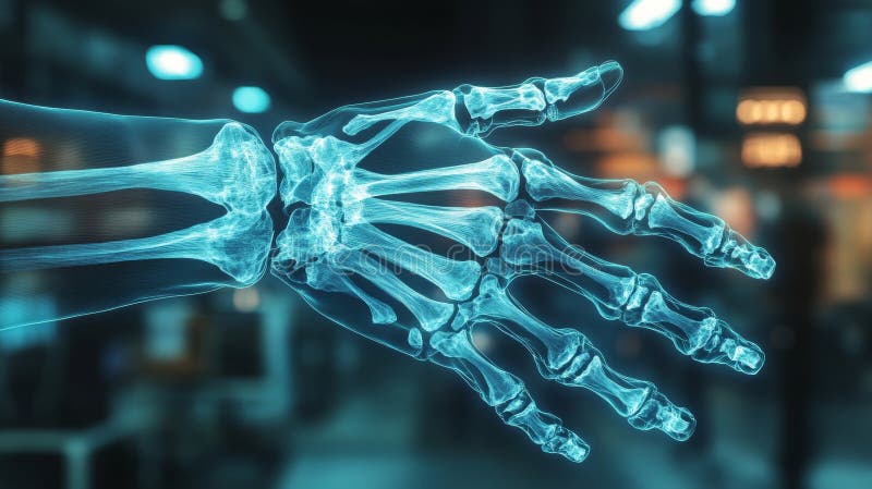 A Detailed X-ray of a Human Hand Revealing the Exact Bone and Joint ...