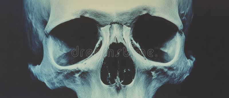Detailed X-ray of a Human Skull Showcasing Empty Eye Sockets and ...