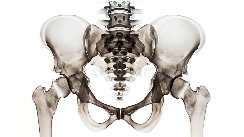 A Detailed X-ray Image of a Human Pelvis, Showcasing the Intricate Bone ...