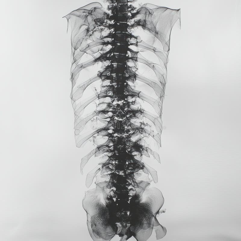 X-ray Image of Human Spine Showing Detailed Vertebrae Structure and ...
