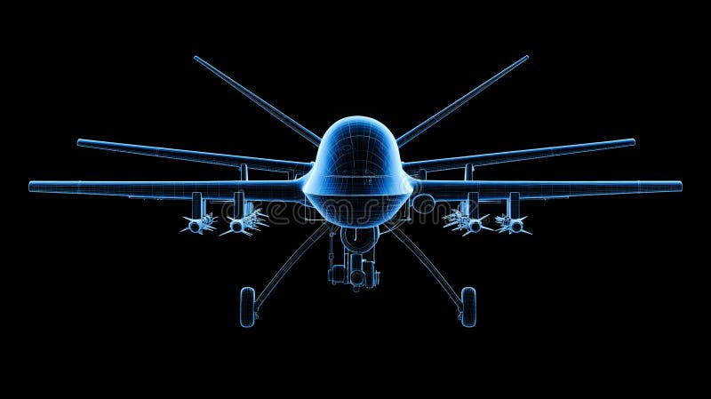 X-ray View of a Modern Combat Drone Showcasing Its Design and Weaponry ...