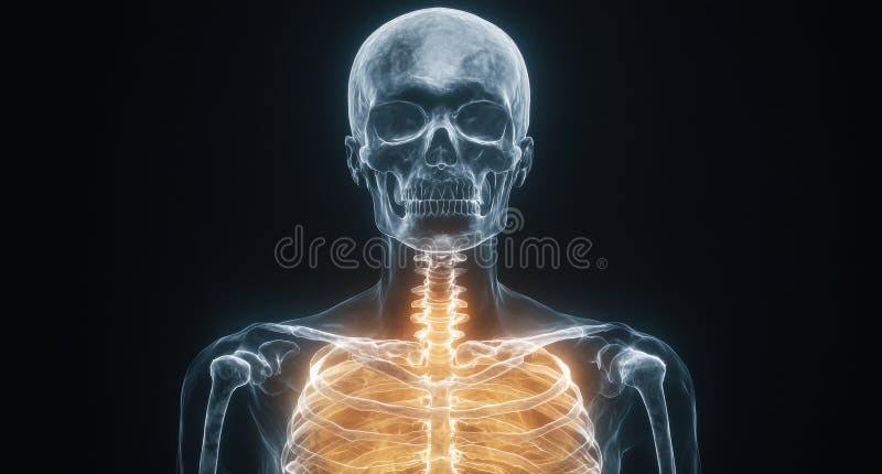Detailed X-ray View of the Human Skeletal System Stock Illustration ...