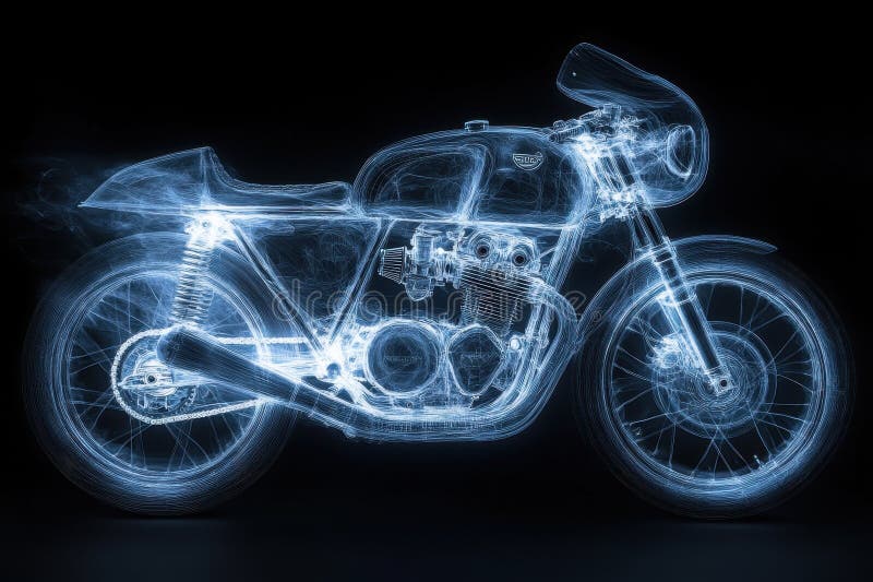 Glowing Blue Ray Motorcycle Illustration Stock Photos - Free & Royalty ...