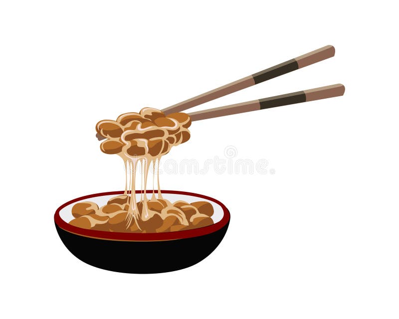 Detailed and Realistic a Bowl of Natto Illustration Stock Vector ...
