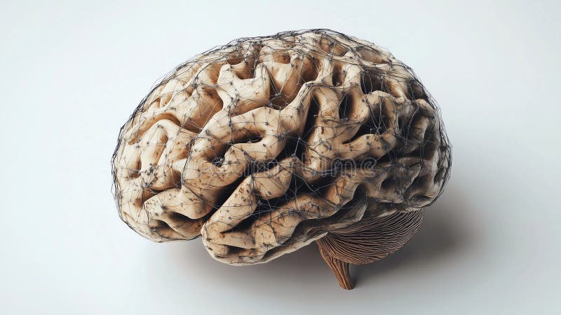 A Detailed and Realistic Model of a Human Brain is Displayed, Featuring ...