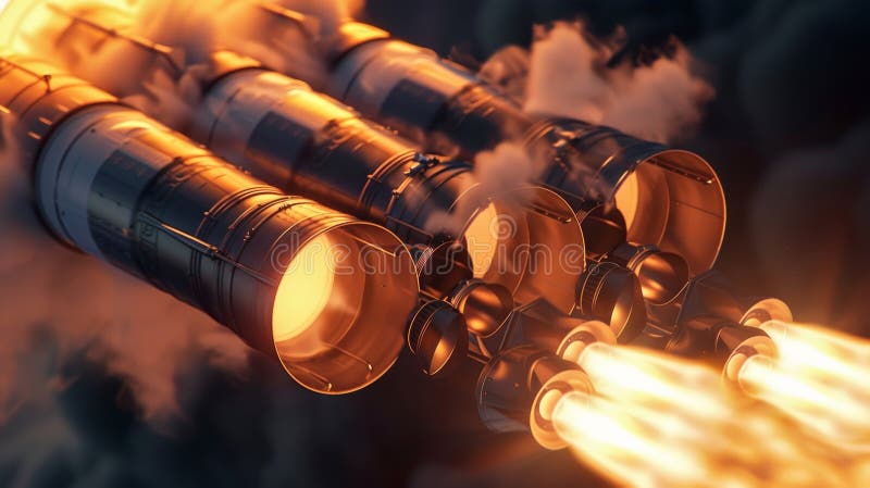 Detailed Realistic Photo of Rocket Engines at Launch for Enhanced ...