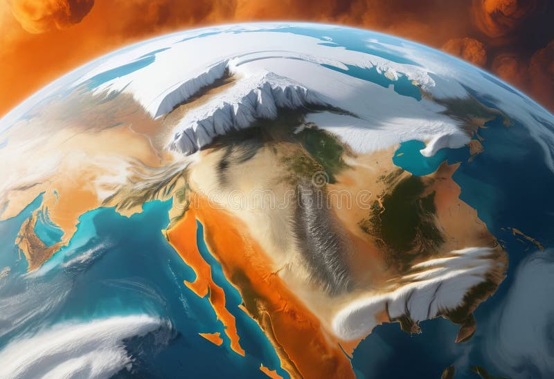 A Detailed, Realistic Rendering of Planet Earth Stock Illustration ...