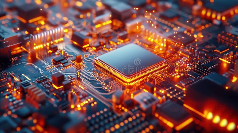 Detailed Realistic Scene of Electronic Device Components Stock ...